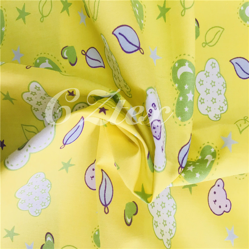 CVC cotton poly 60/40 155GSM twill fabric with print scrub fabric ...